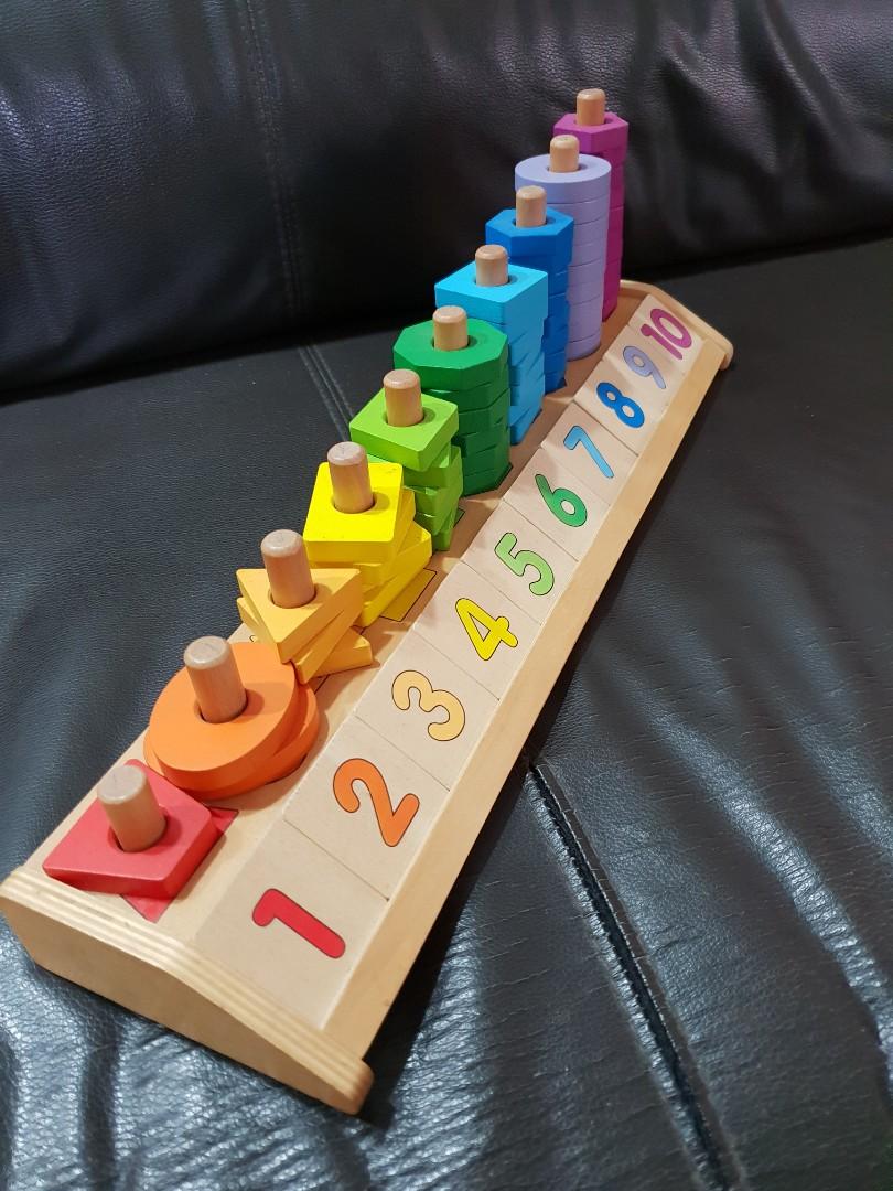 Melissa & Doug Counting Shapes Stacker, Hobbies & Toys, Toys & Games on ...