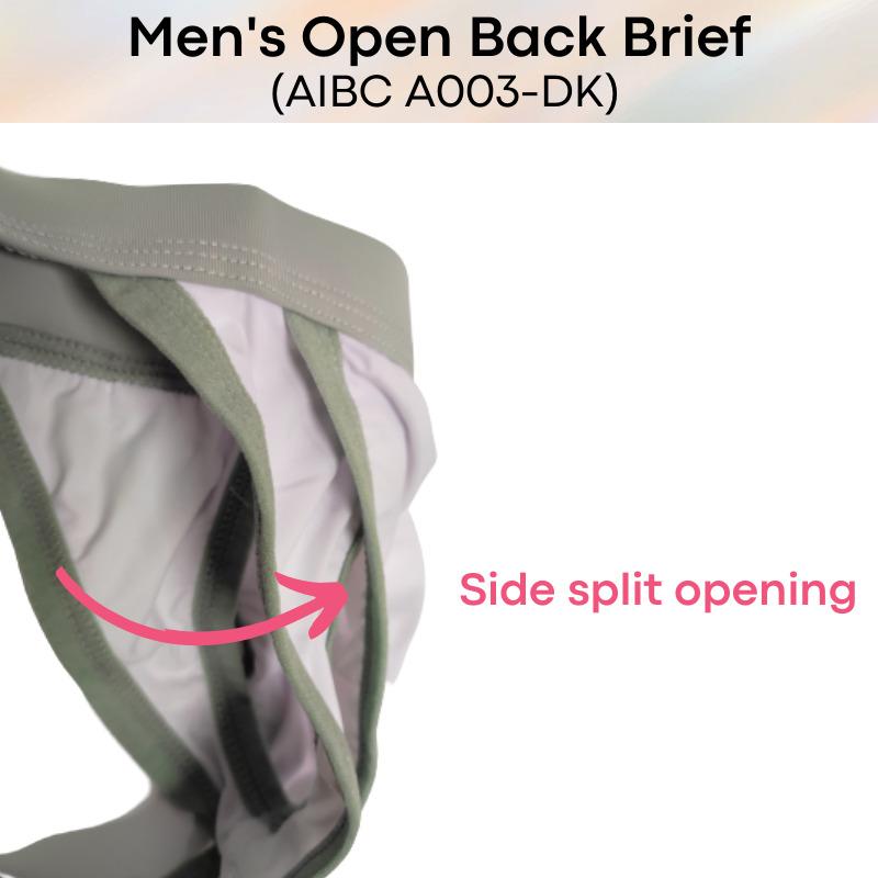 Men's Brief: Open Back Brief with Side Opening Underwear (AIBC A003-DK ...