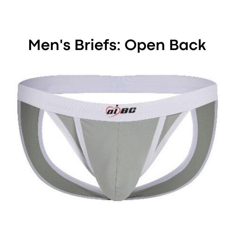 Men's Brief: Open Back Brief with Side Opening Underwear (AIBC A003-DK ...