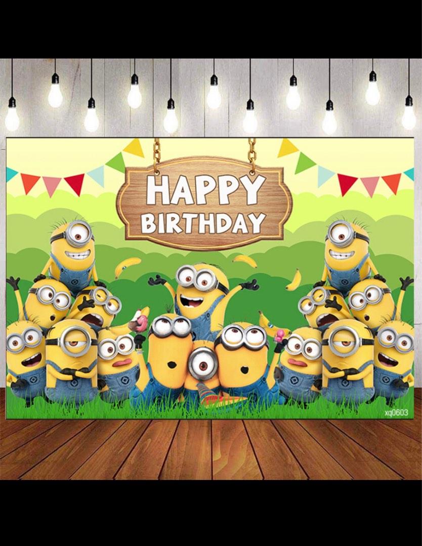 Minions Backdrop For Background Birthday Party Decor, Hobbies & Toys ...