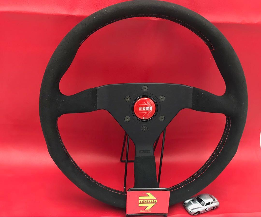 MOMO Montecarlo Alcantara Red Stitching 350mm Steering Wheel. Best suit ...