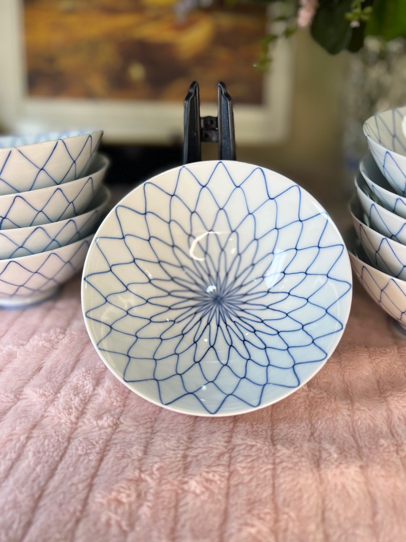 Net Patterned - Footed Rice Bowls Made in JAPAN, Furniture & Home ...