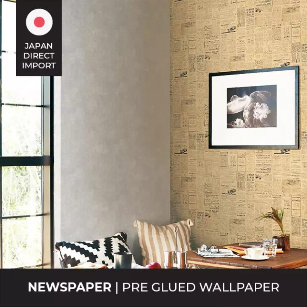 NEWSPAPER Wallpaper - Japan Import High Quality Branded Design Easy DIY ...