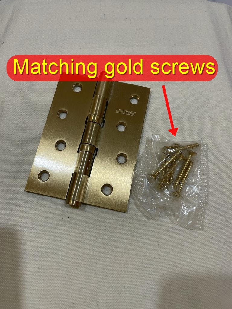 Nikon Gold/Brass Door Hinge 4" x 3" 3mm mount hang swivel pivot inch ...