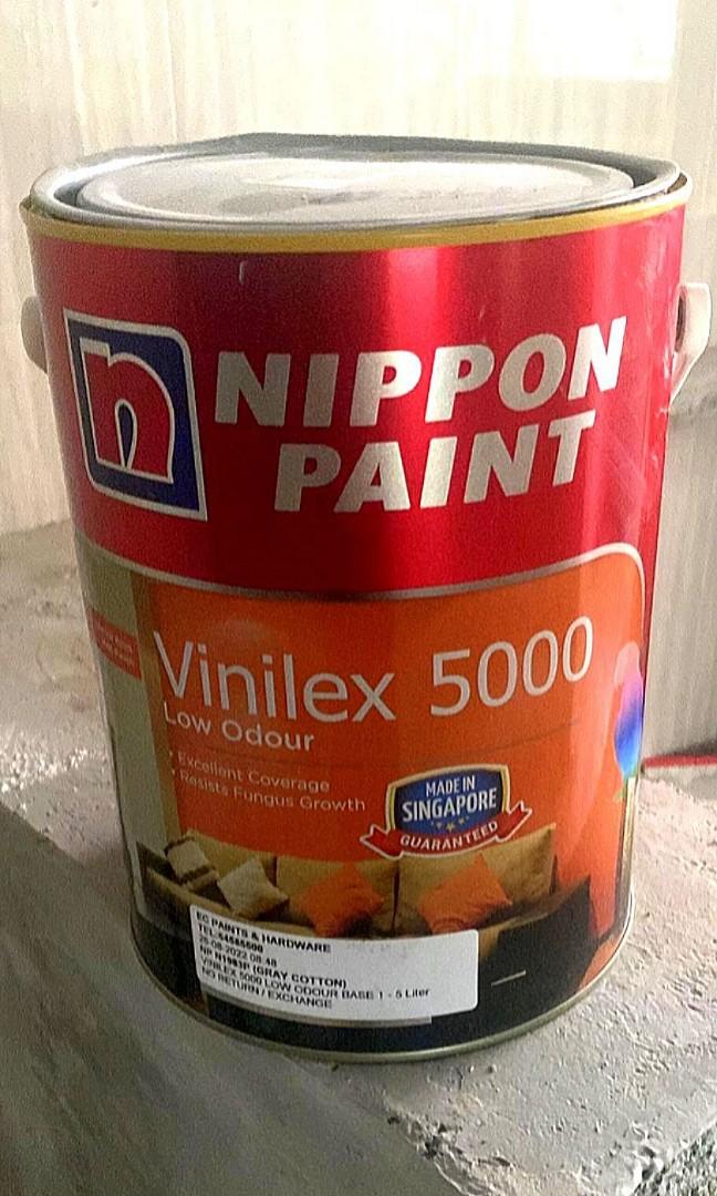 Gray Cotton 5L- Nippon paint Vinilex 5000, Furniture & Home Living ...