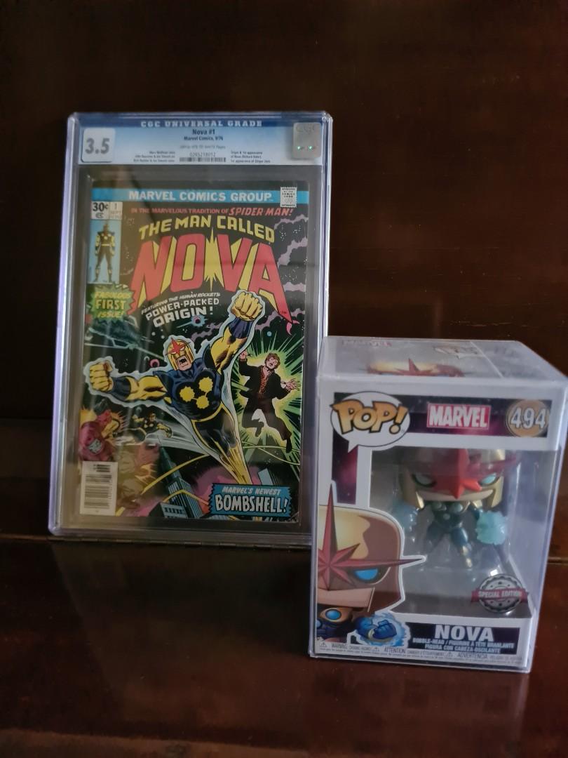 Nova origin and first appearance CGC comic newstand edition with Nova Funko pop, Hobbies & Toys ...