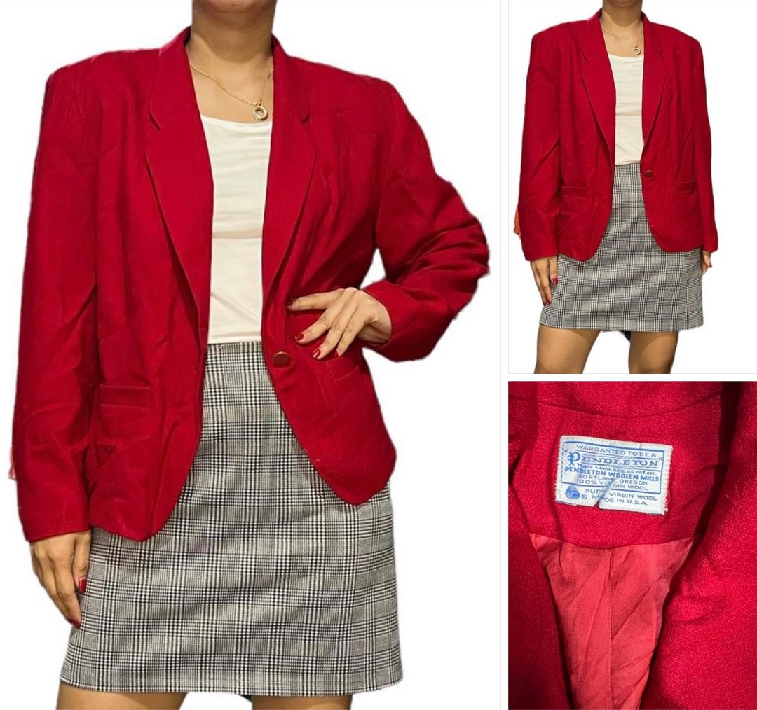 Pendleton Red Coat/Blazer in XL, Women's Fashion, Coats, Jackets and ...