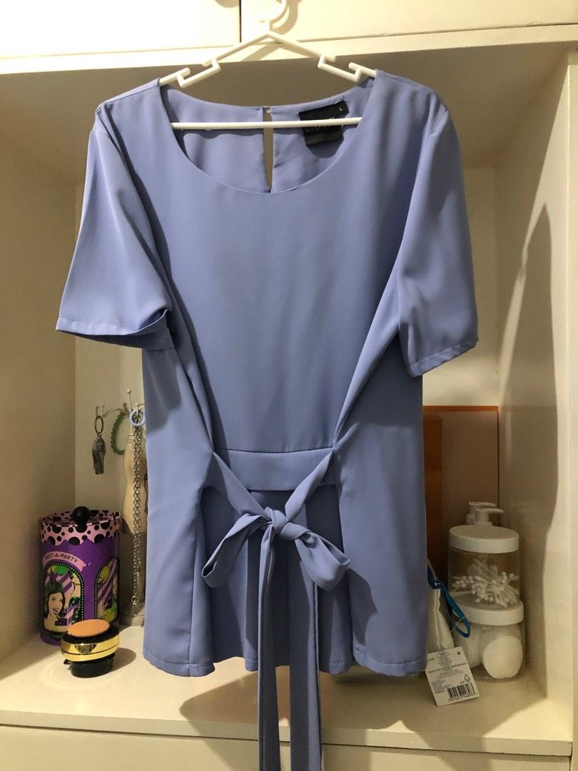 Pepblum Blouse in Periwinkle, Women's Fashion, Tops, Blouses on Carousell