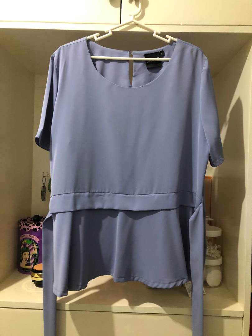 Pepblum Blouse in Periwinkle, Women's Fashion, Tops, Blouses on Carousell
