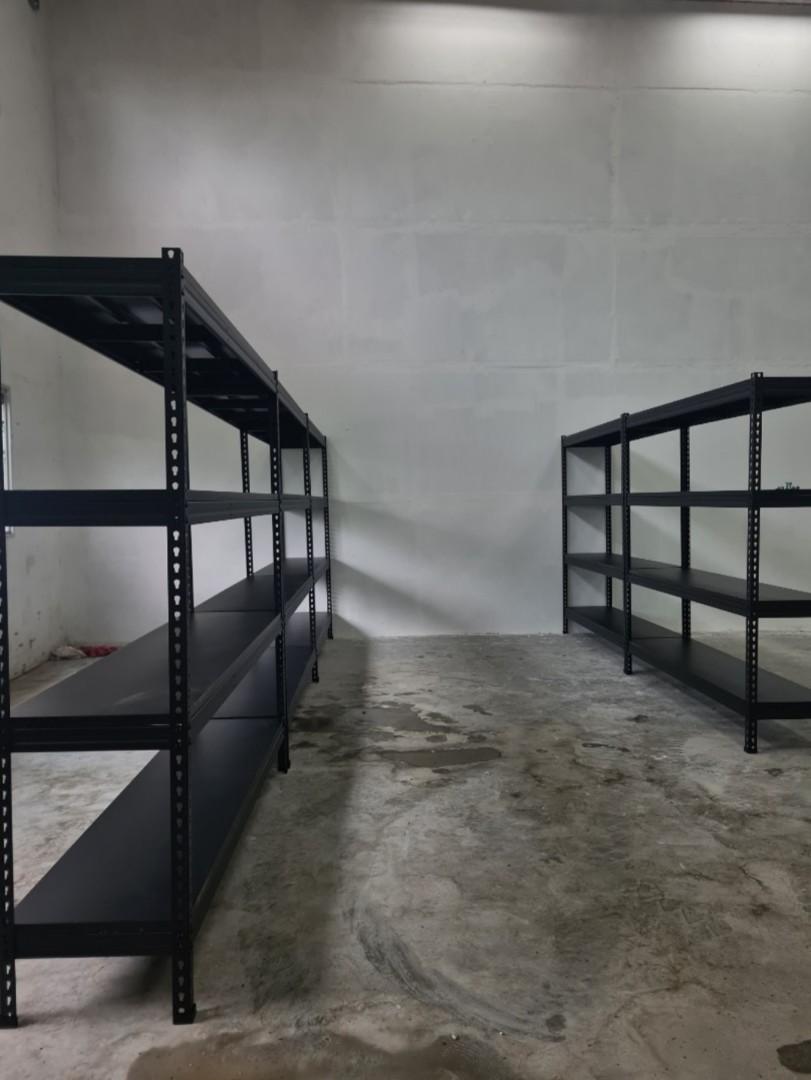 Premium Black Metal Boltless Rack, BTO, HDB, Offices Warehouse Rack ...
