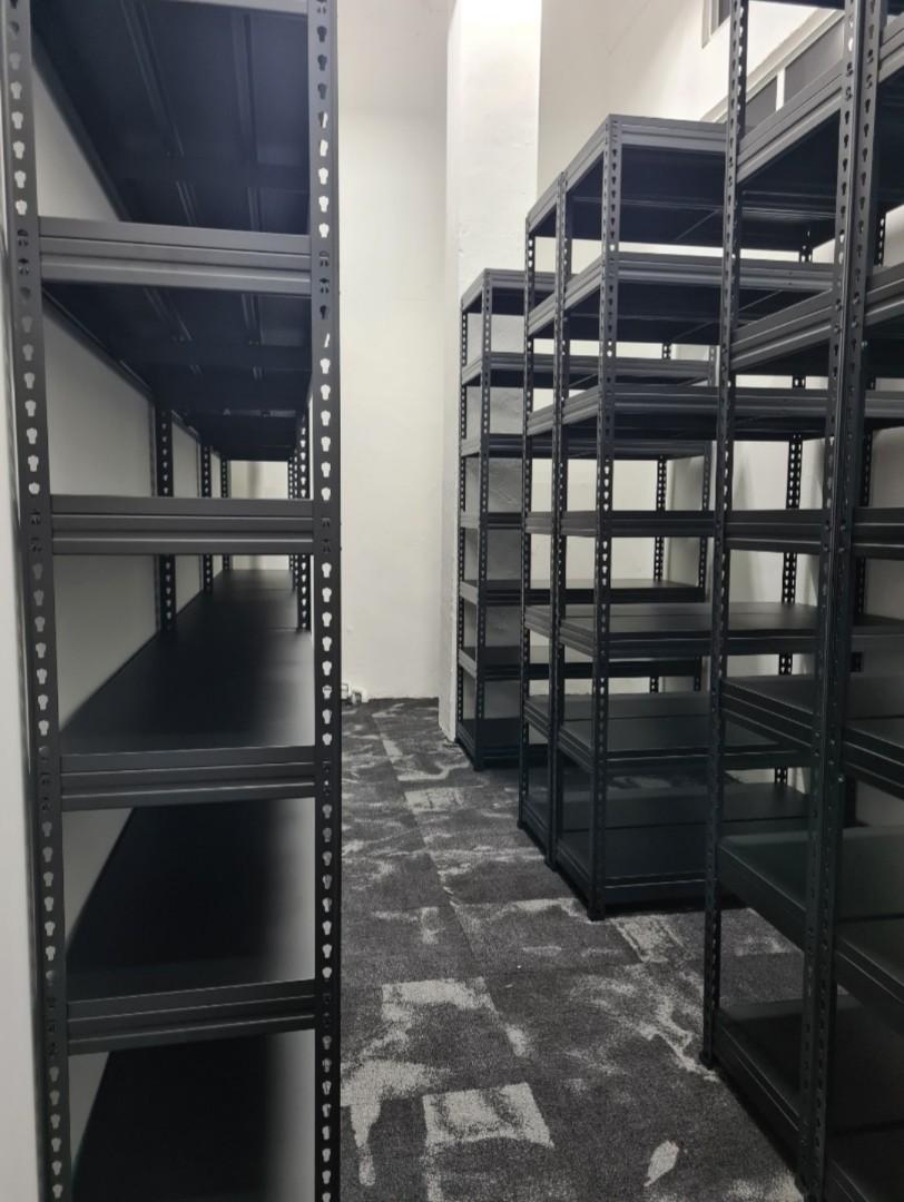 Premium Black Metal Boltless Rack, BTO, HDB, Offices Warehouse Rack ...