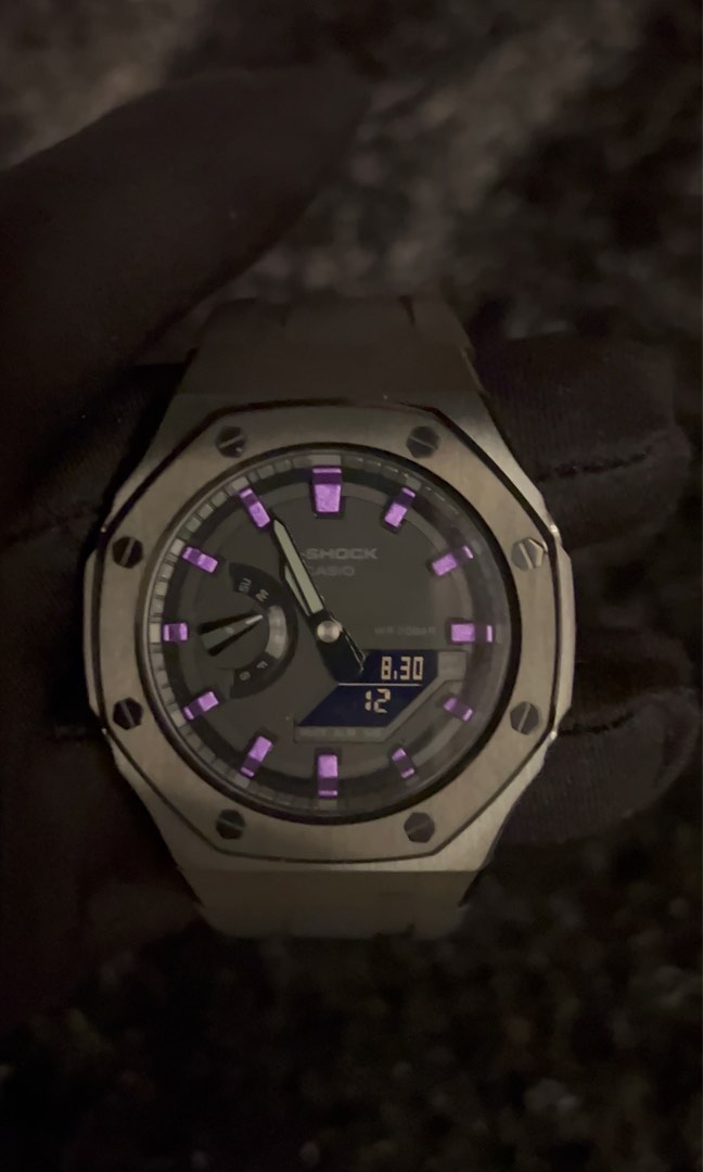 Purple on black theme gshock Casio ga2100 ga2110 custom mod, Men's ...