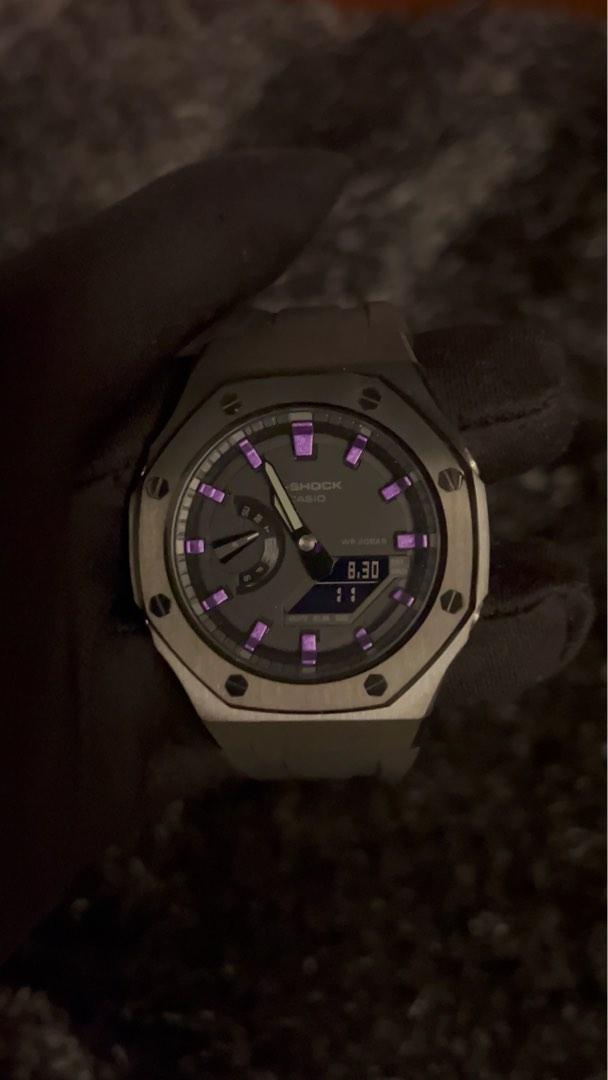 Purple on black theme gshock Casio ga2100 ga2110 custom mod, Men's ...
