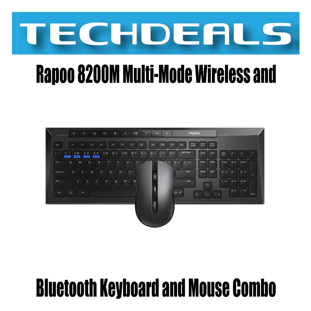 Rapoo 8200M Multi-Mode Wireless and Bluetooth Keyboard and Mouse Combo ...