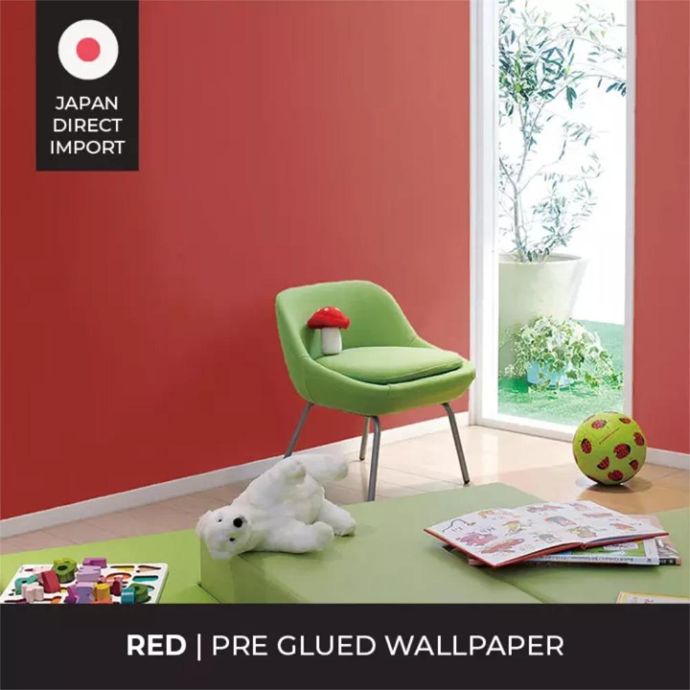 RED Muji Style Plain Wallpaper - Japan Import High Quality Branded ...