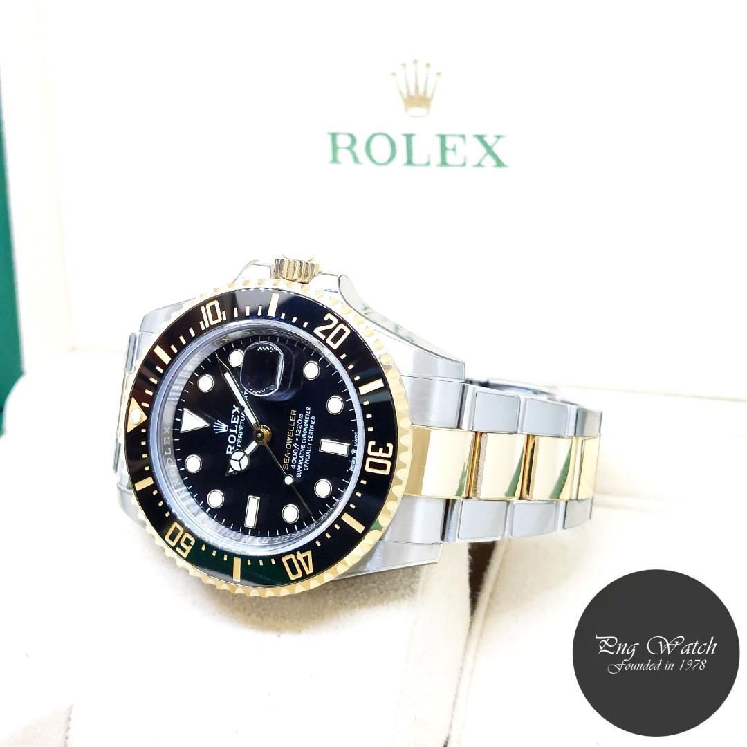 Rolex 43mm Oyster Perpetual 18K Half Yellow Gold Ceramic Bezel Black ...