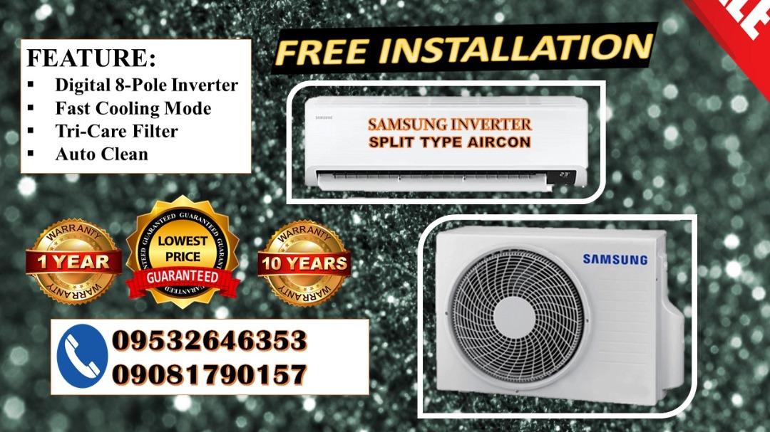 SAMSUNG SPLIT TYPE AIRCON BRAND NEW SEALED WITH FREE INSTALLATION FREE ...