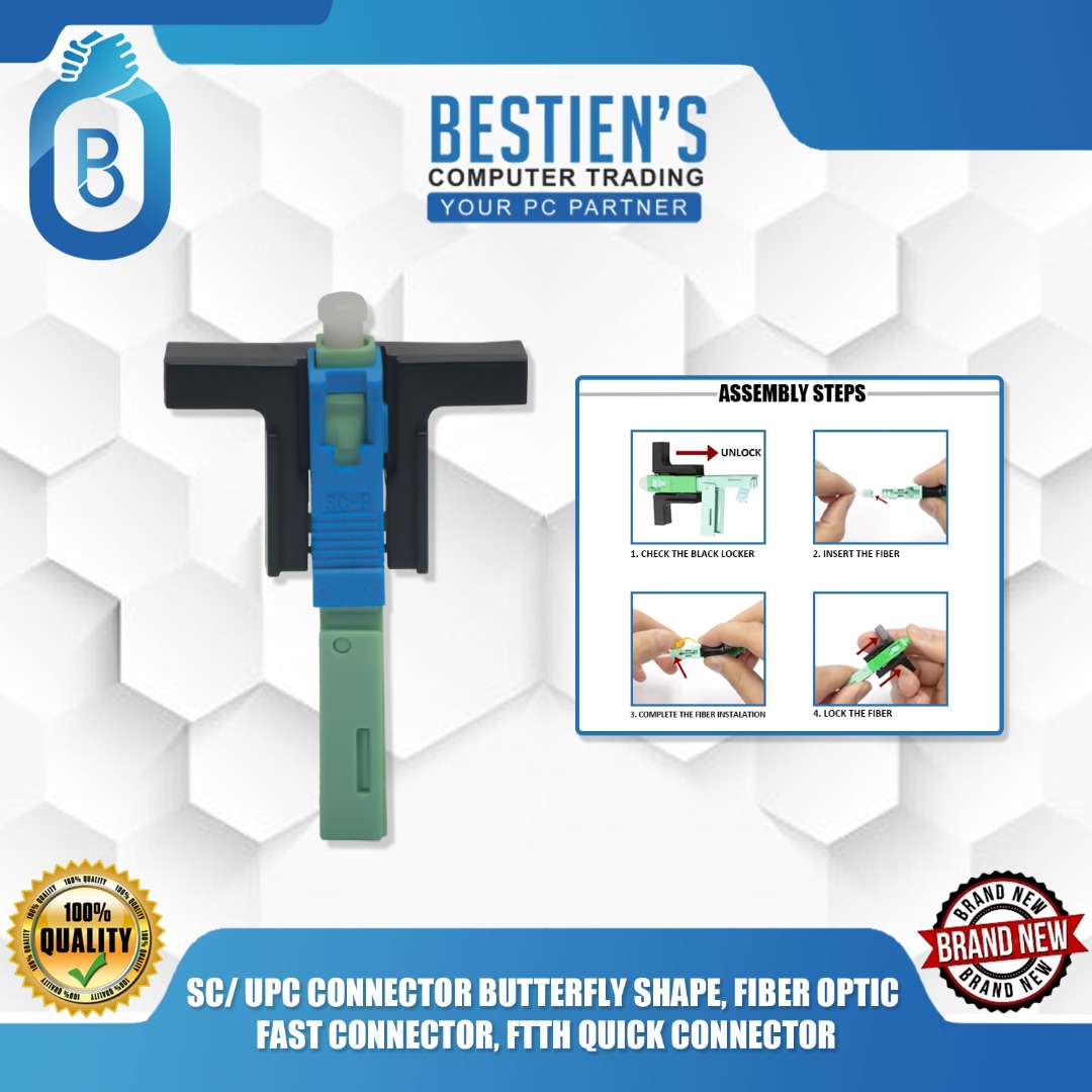 SC/ UPC CONNECTOR BUTERFLY SHAPE, FIBER OPTIC FAST CONNECTOR, FTTH ...