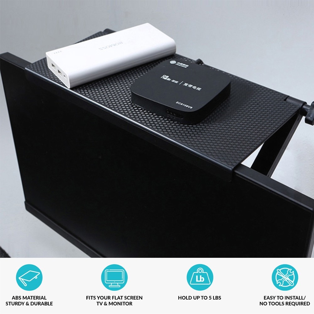 SCREEN CADDY TV TOP SHELF STORAGE MONITOR MOUNT ROUTER RACK PLASTIC ...