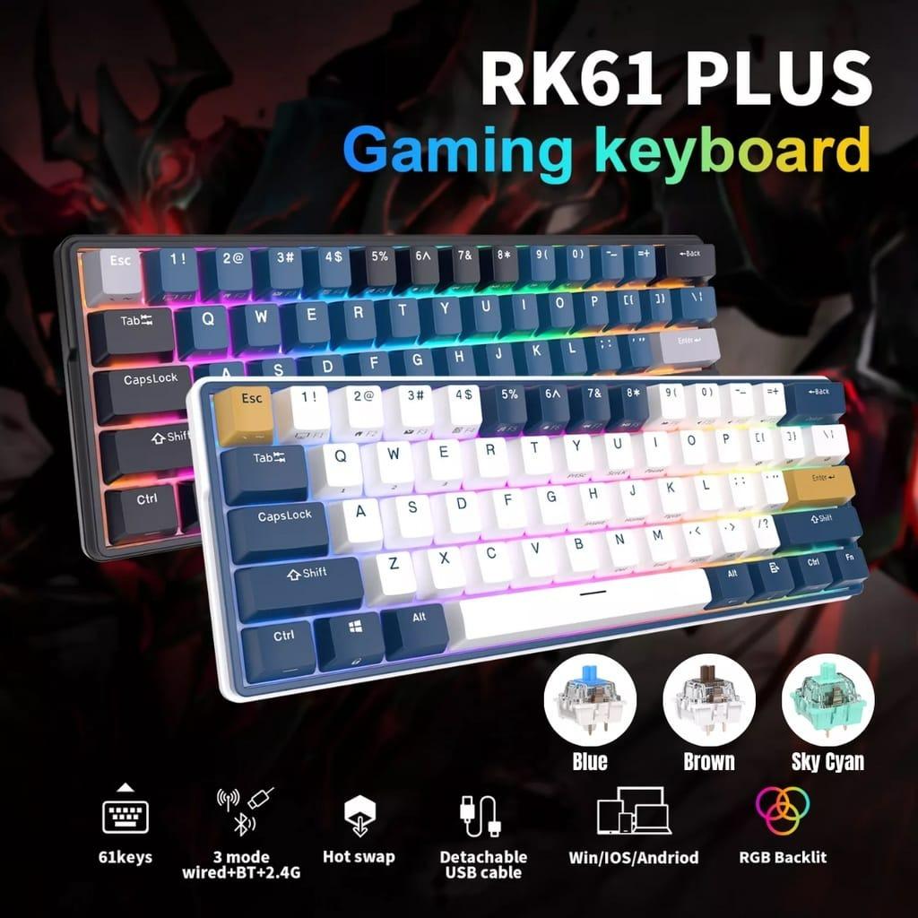【SG】 Royal Kludge RK61 Plus Hot Swappable Bluetooth Wireless RGB ...