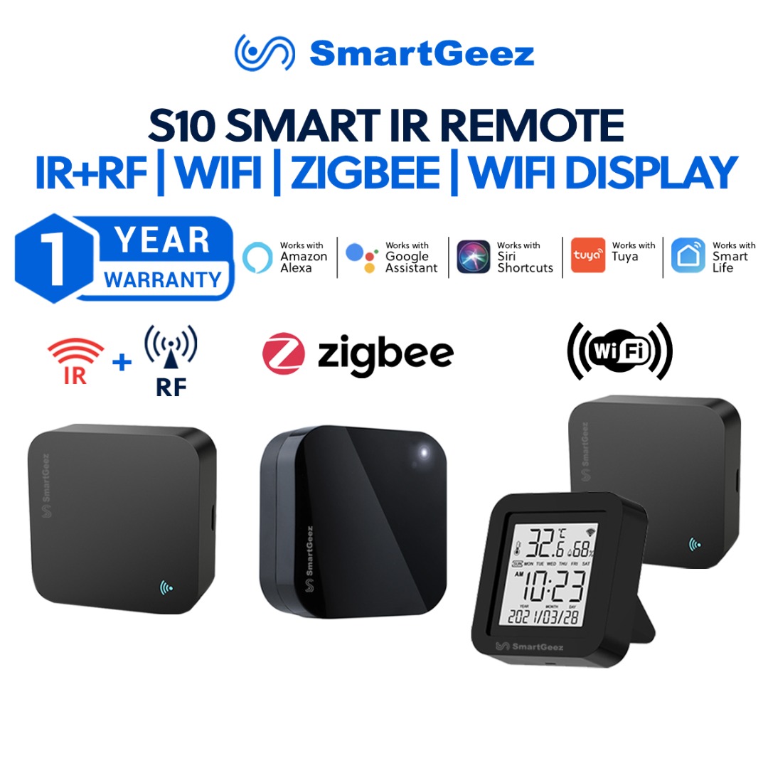 SmartGeez Smart IR Remote Controllers IR + RF Zigbee WIFI Display ...