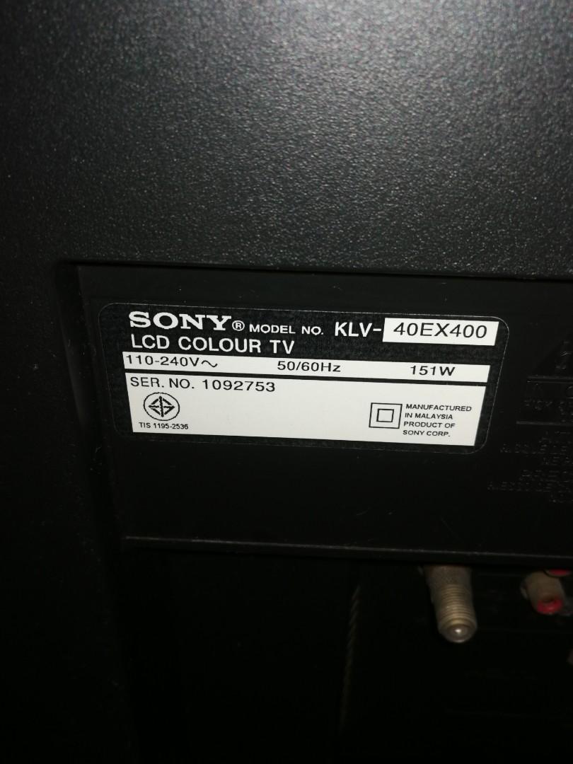 Sony lcd tv 40" klv-40ex400(defective.), TV & Home Appliances, TV ...