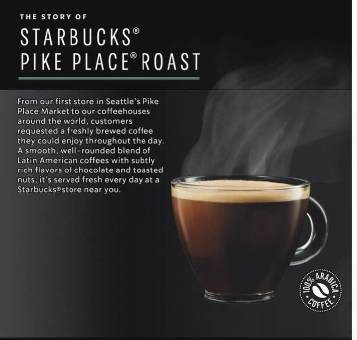 Starbucks medium Lungo Pike Place by Nescafe Dolce capsule 12s, Food ...