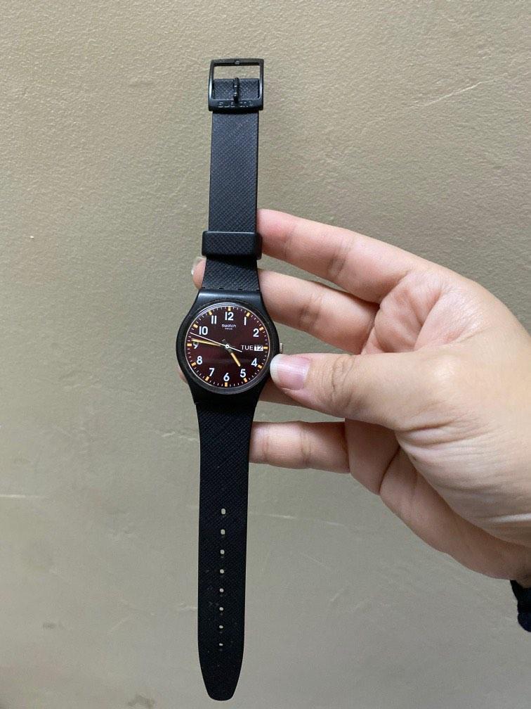 Swatch Maroon faced watch, Women's Fashion, Watches & Accessories ...