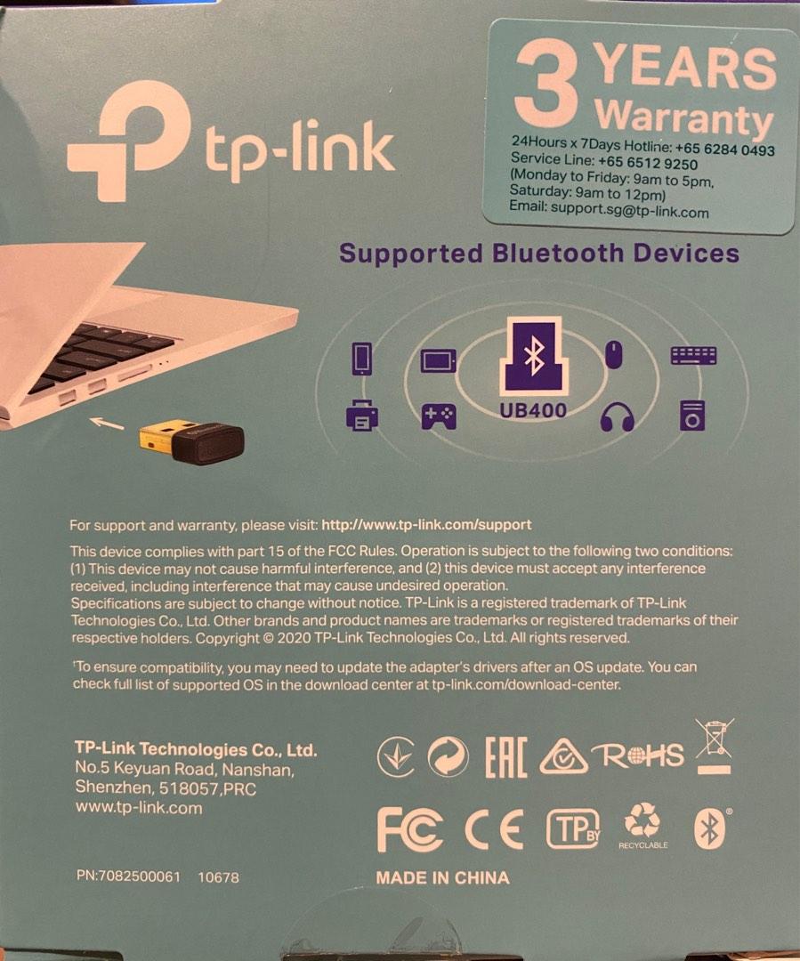 TP-Link UB 400 USB 2.0 Nano Bluetooth 4.0 adaptor, Computers & Tech ...