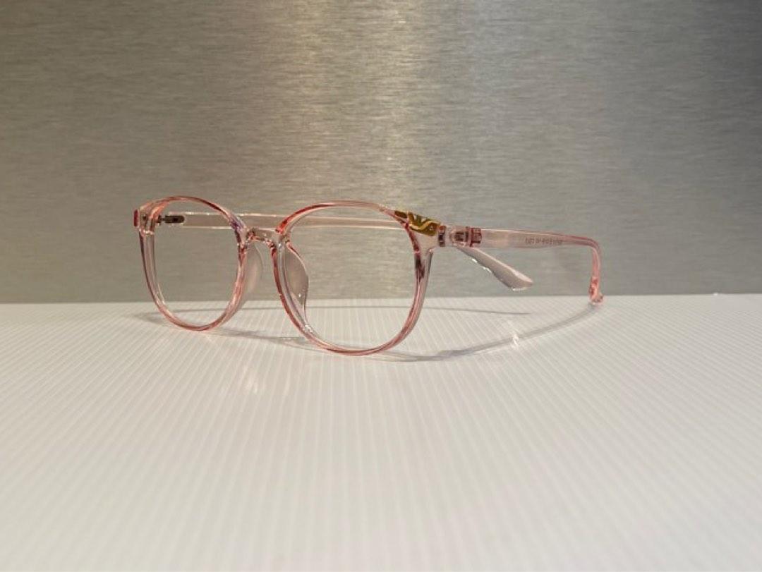 Translucent clear pink prescription glasses, Women's Fashion, Watches ...