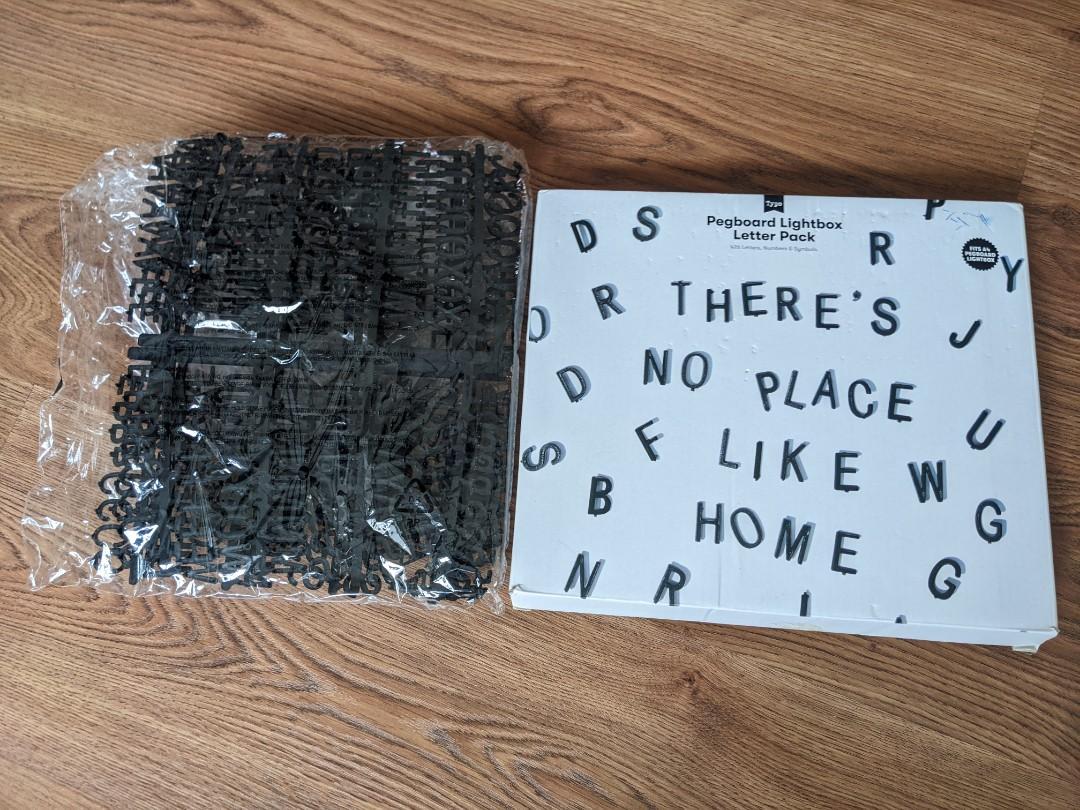 Typo A4 Pegboard light box with expansion letter pack, Furniture & Home ...