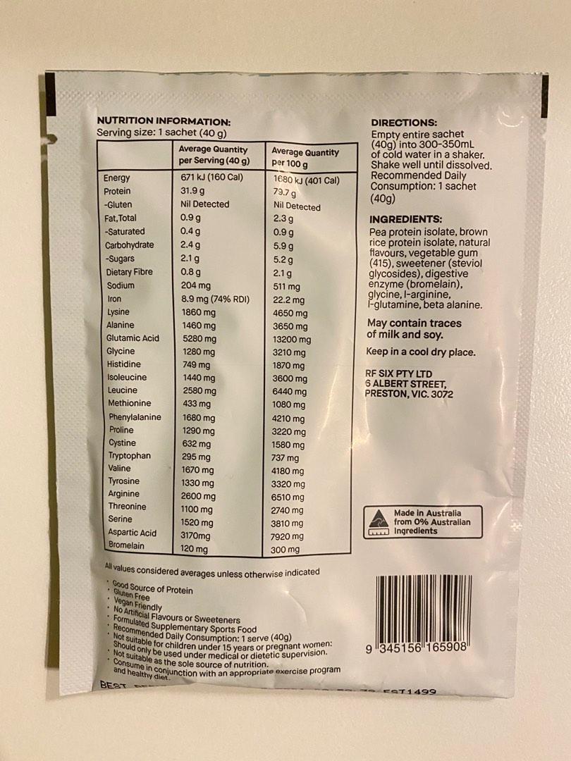 Vegan protein powder sachets, Health & Nutrition, Health Supplements ...