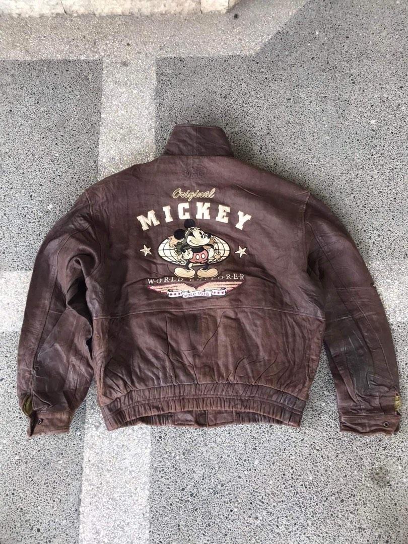 Vintage Mickey Mouse World Explorer Bomber Jacket, Women's Fashion ...