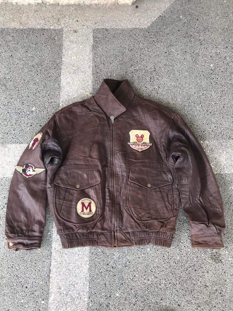 Vintage Mickey Mouse World Explorer Bomber Jacket, Women's Fashion ...