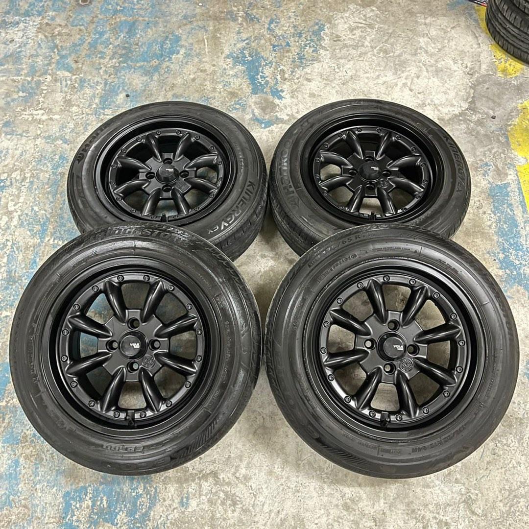 watanabe 14 inch sports rim vios tyre 70%, Auto Accessories on Carousell