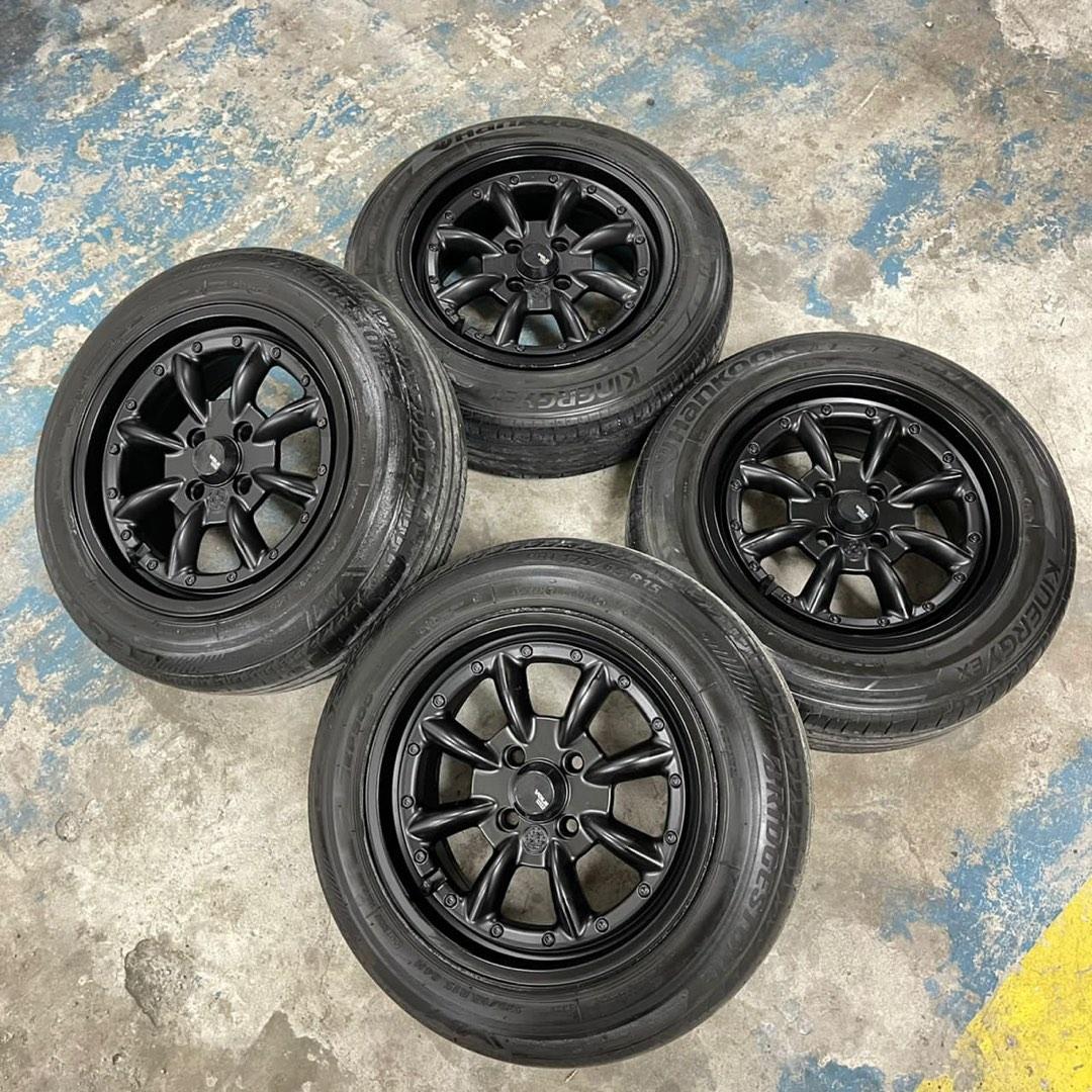 watanabe 14 inch sports rim vios tyre 70%, Auto Accessories on Carousell
