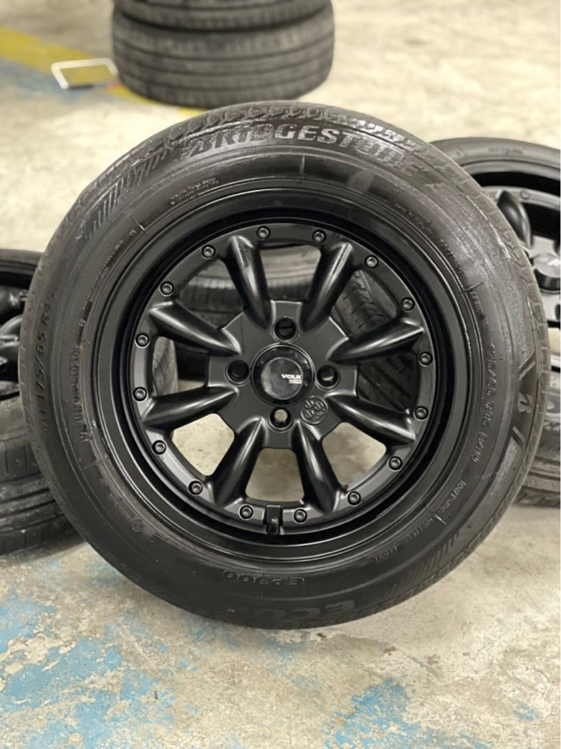 watanabe 14 inch sports rim vios tyre 70%, Auto Accessories on Carousell