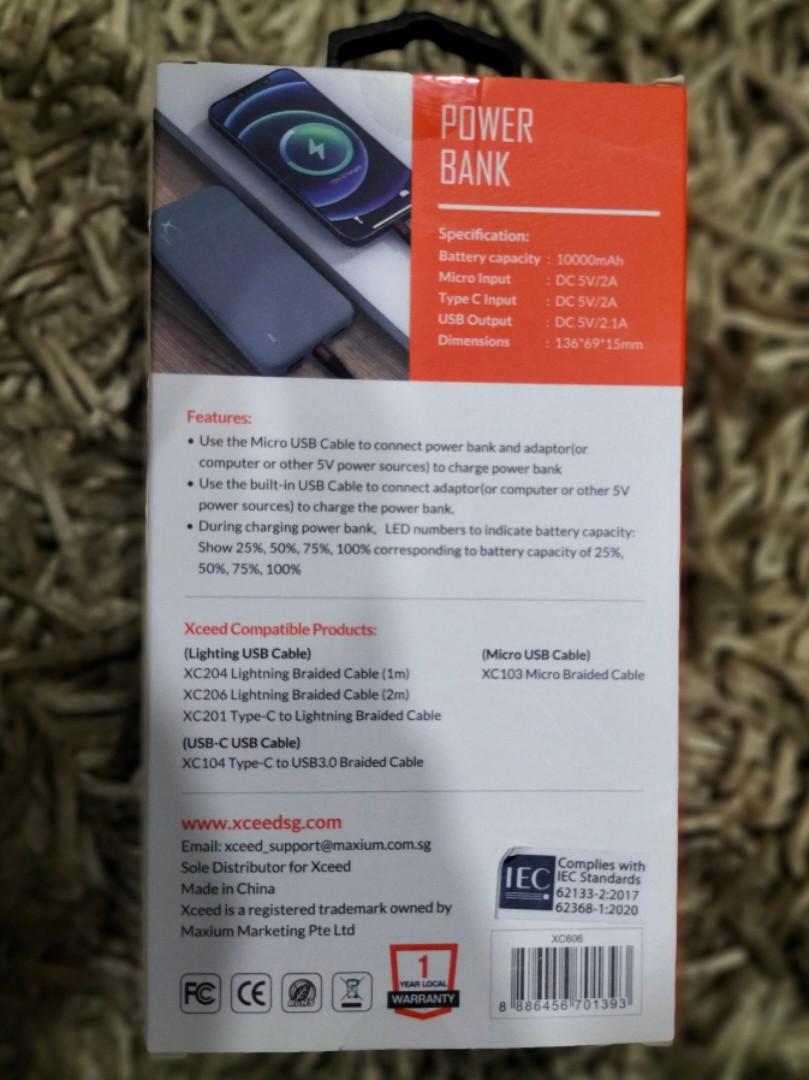 Xceed Powerbank Grey Colour, Mobile Phones & Gadgets, Mobile & Gadget ...