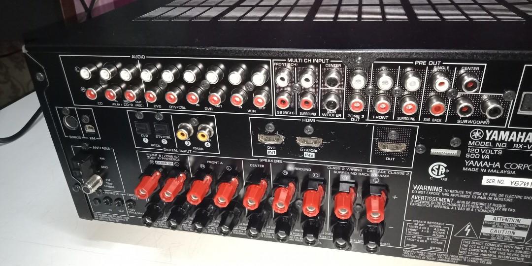 Yamaha RX-V663 7.2 Av Receiver, Audio, Soundbars, Speakers & Amplifiers ...