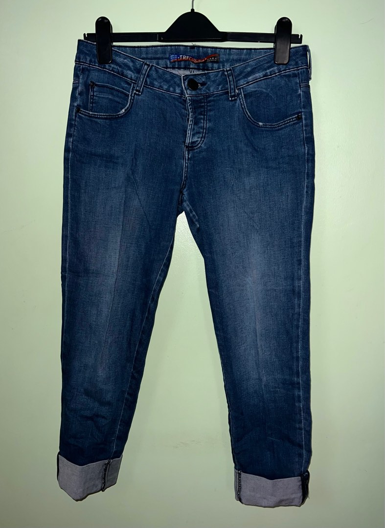 Zara TRF capri denim pants, Women's Fashion, Bottoms, Jeans on Carousell