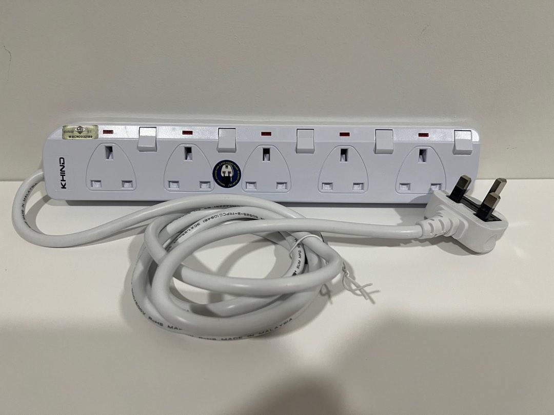 5 Gang Khind Trailing Socket Ln8135w Tv And Home Appliances Electrical Adaptors And Sockets On