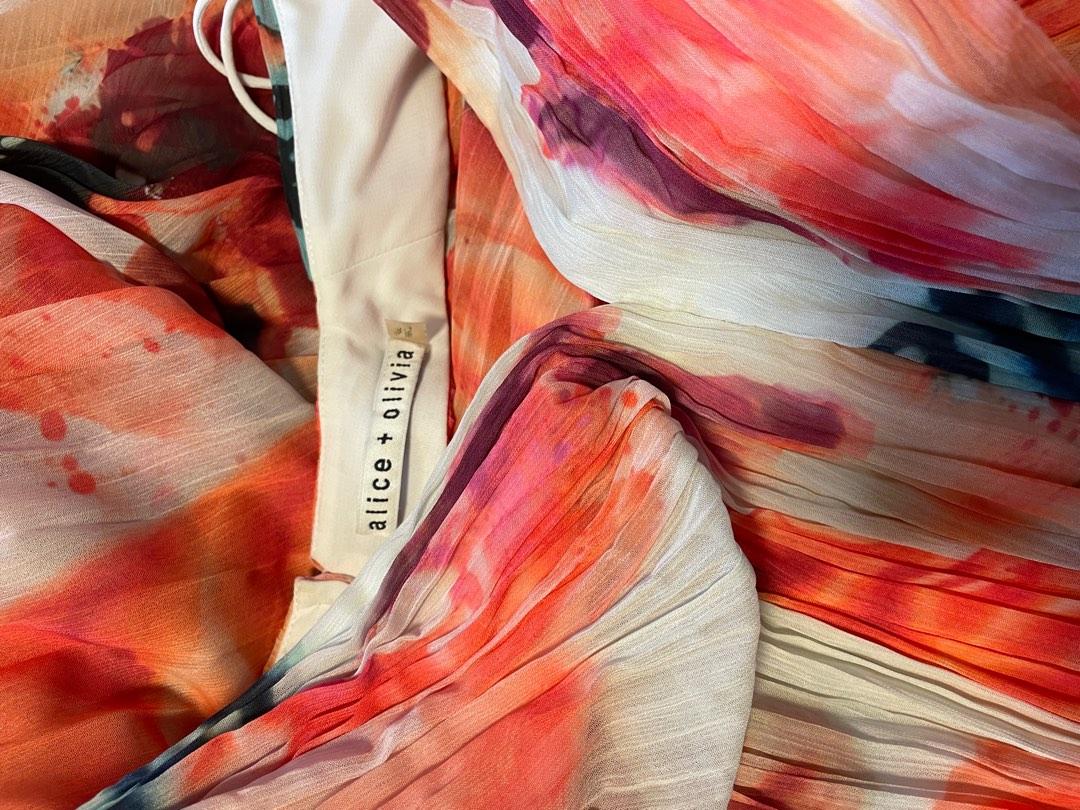 Alice + Olivia 'Clare' Abstract Print Pleated Halter Maxi Dress, Women ...