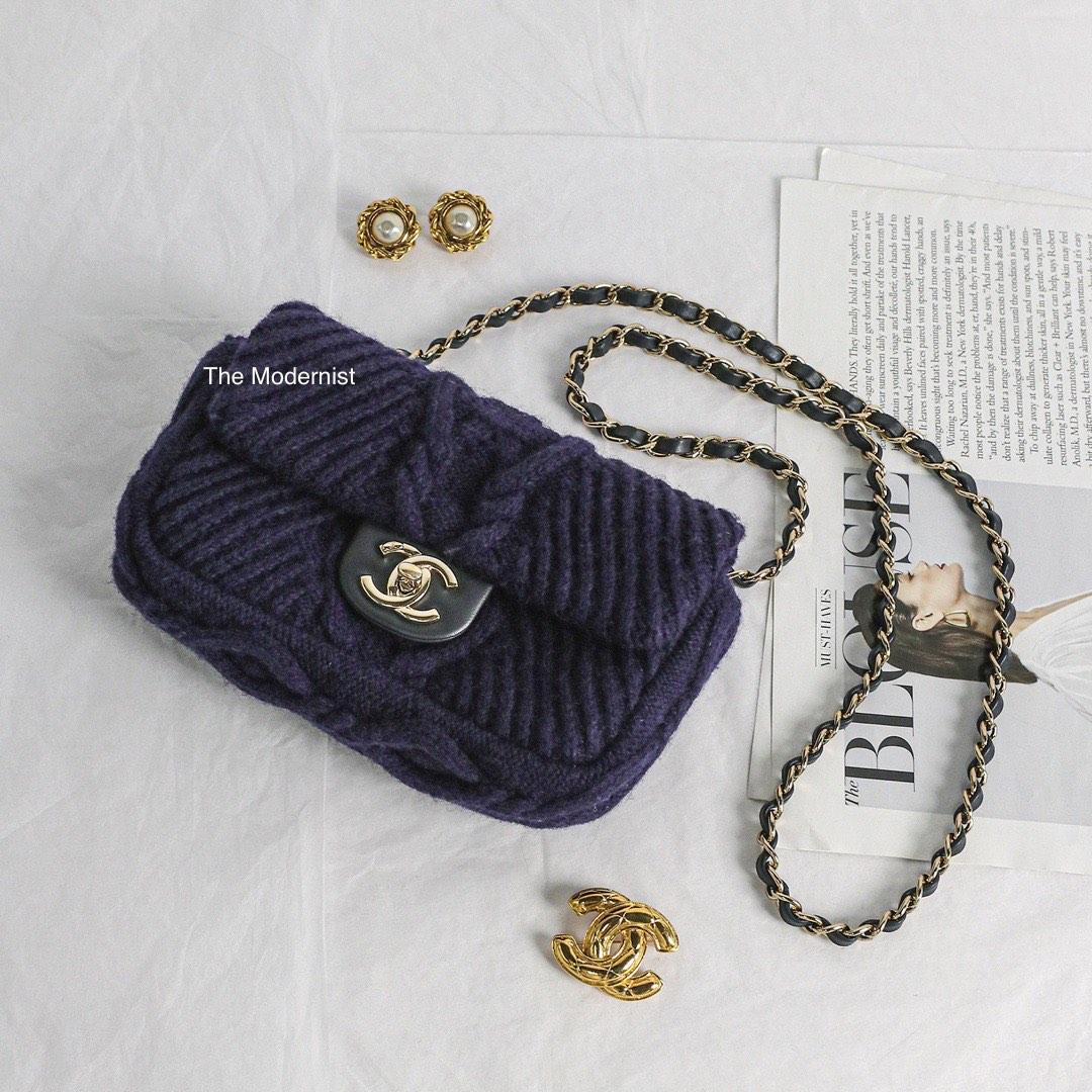 Authentic Chanel Mini Crochet Yarn Flap Bag, Luxury, Bags & Wallets on ...