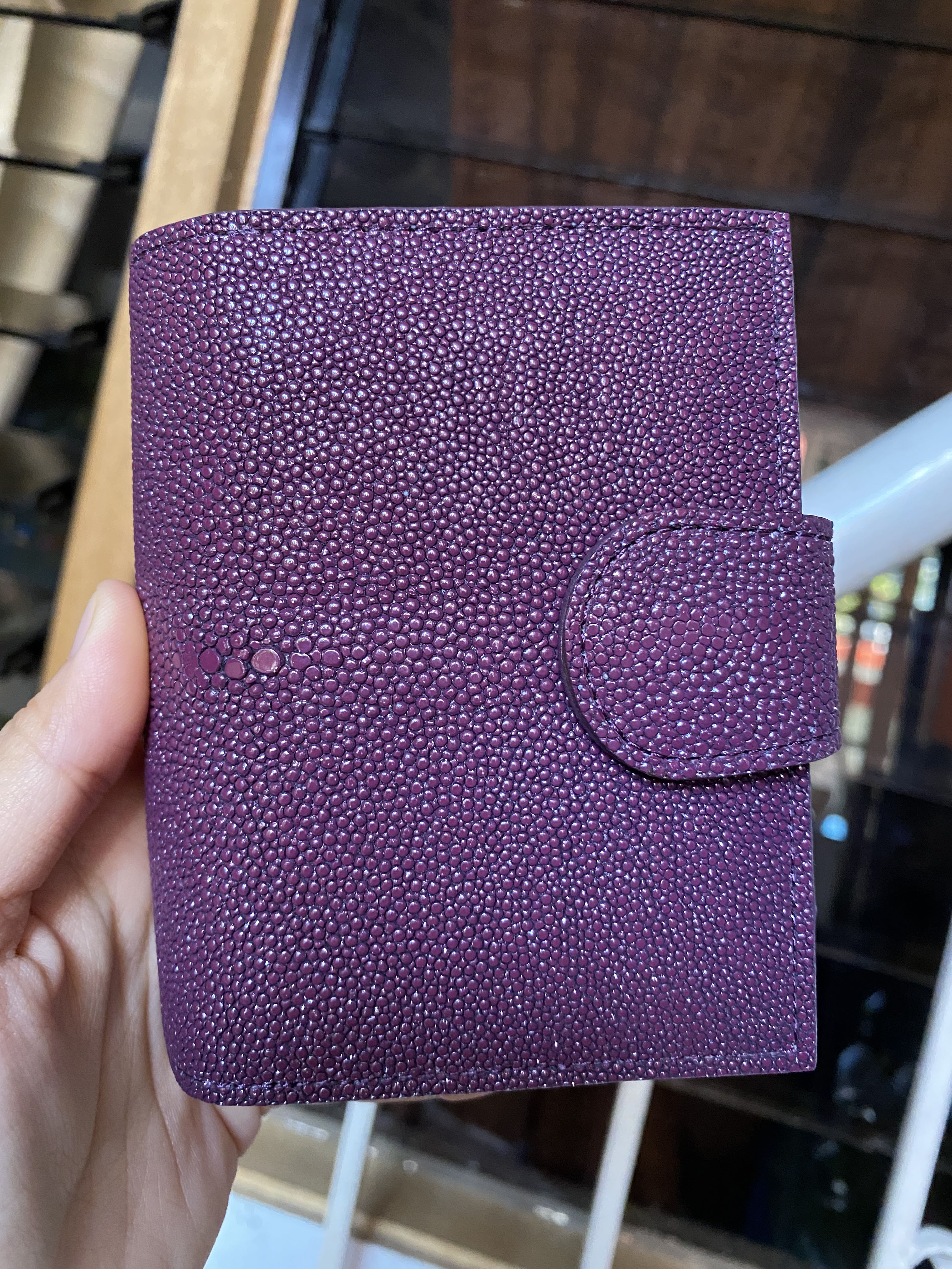 Authentic Dark Purple Stingray Wallet, Women's Fashion, Bags & Wallets ...