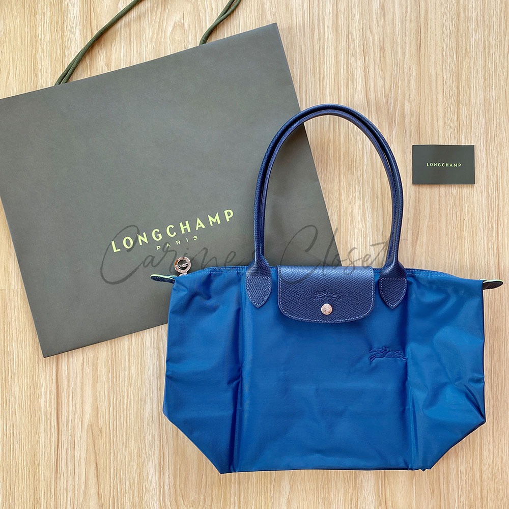 Authentic LONGCHAMP Ocean Blue Le Pliage Small Long Handle Shoulder Bag ...