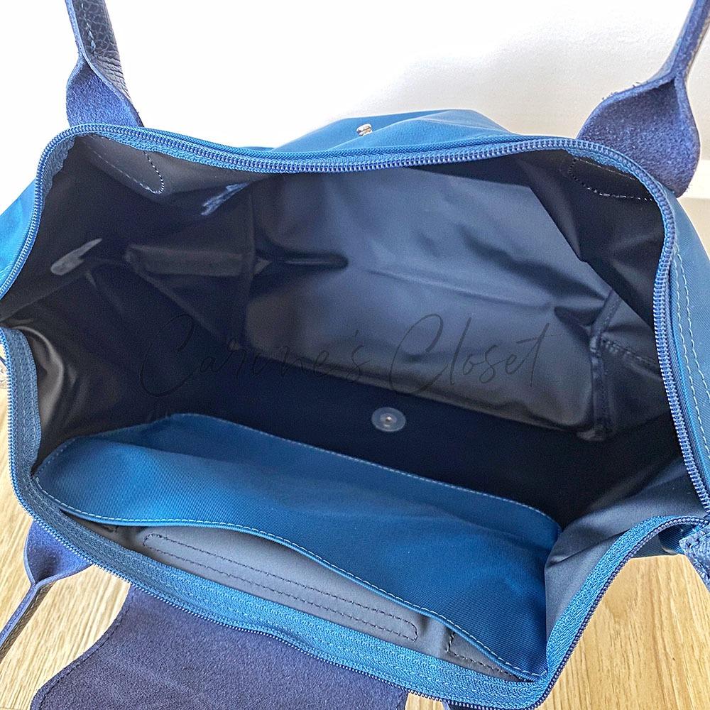 Authentic LONGCHAMP Ocean Blue Le Pliage Small Long Handle Shoulder Bag ...