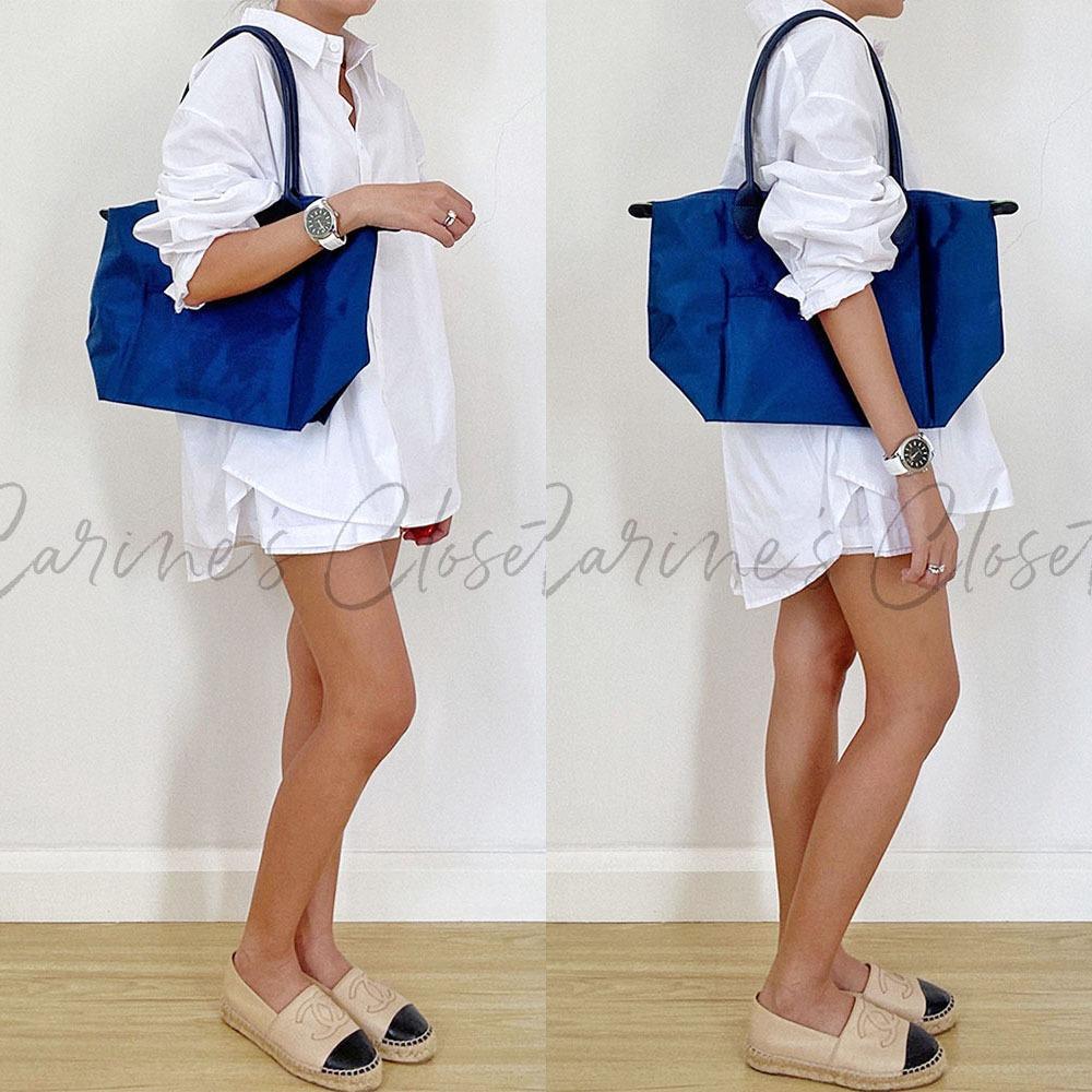 Authentic LONGCHAMP Ocean Blue Le Pliage Small Long Handle Shoulder Bag ...
