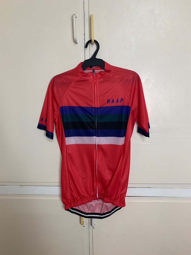 Bright Red Cycling Jersey, Women's Fashion, Activewear on Carousell