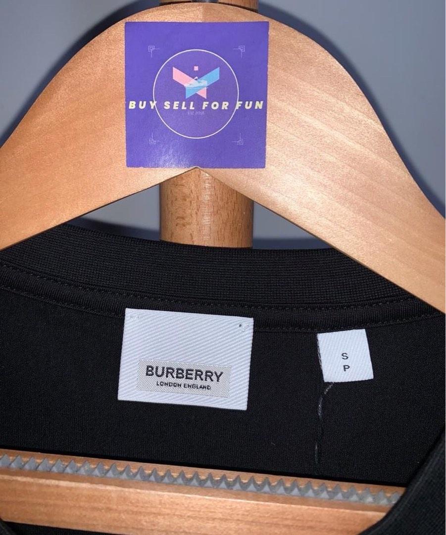 BURBERRY TESLOW TAPE BLACK TEE, Men's Fashion, Tops & Sets, Tshirts ...