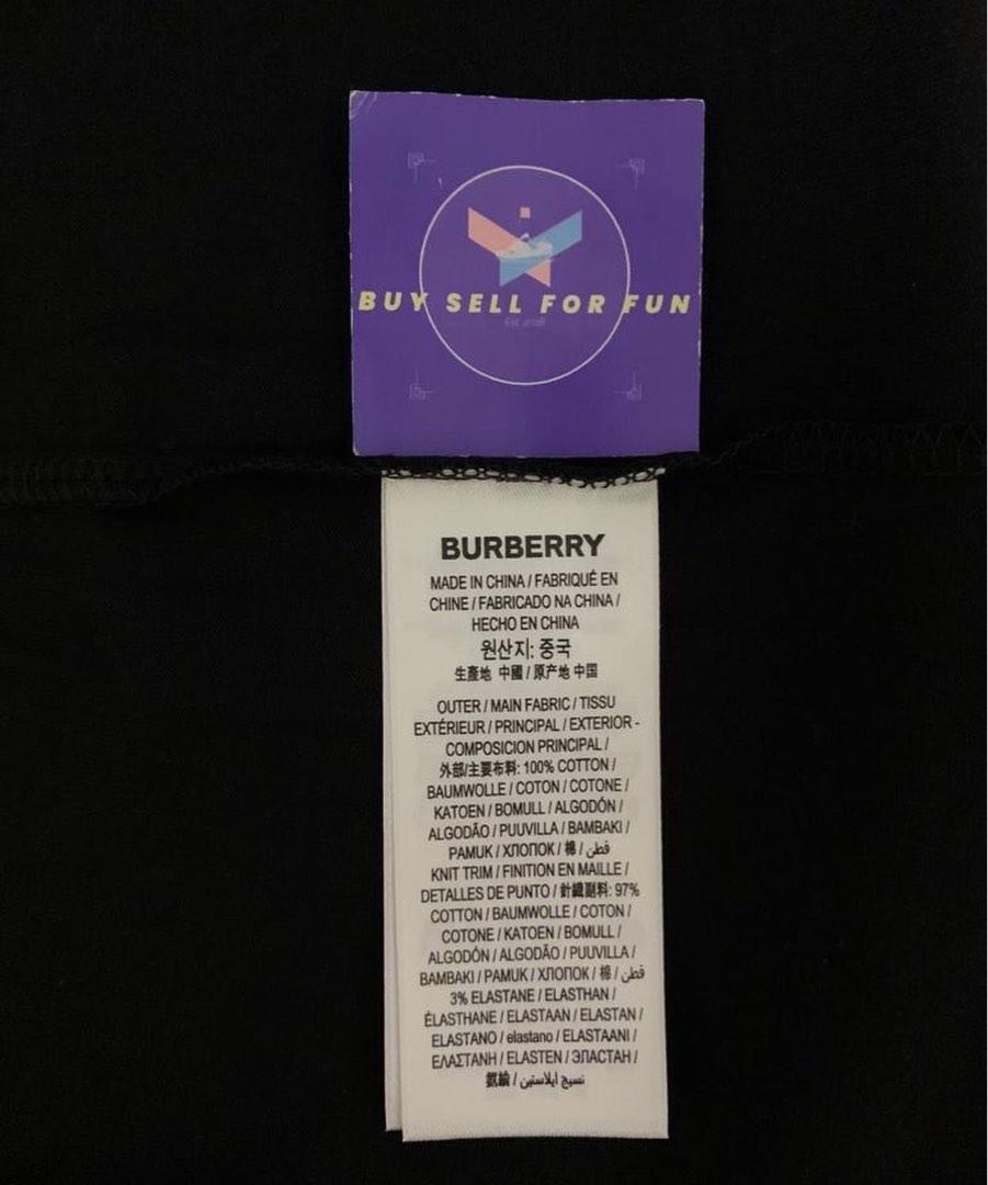 BURBERRY TESLOW TAPE BLACK TEE, Men's Fashion, Tops & Sets, Tshirts ...